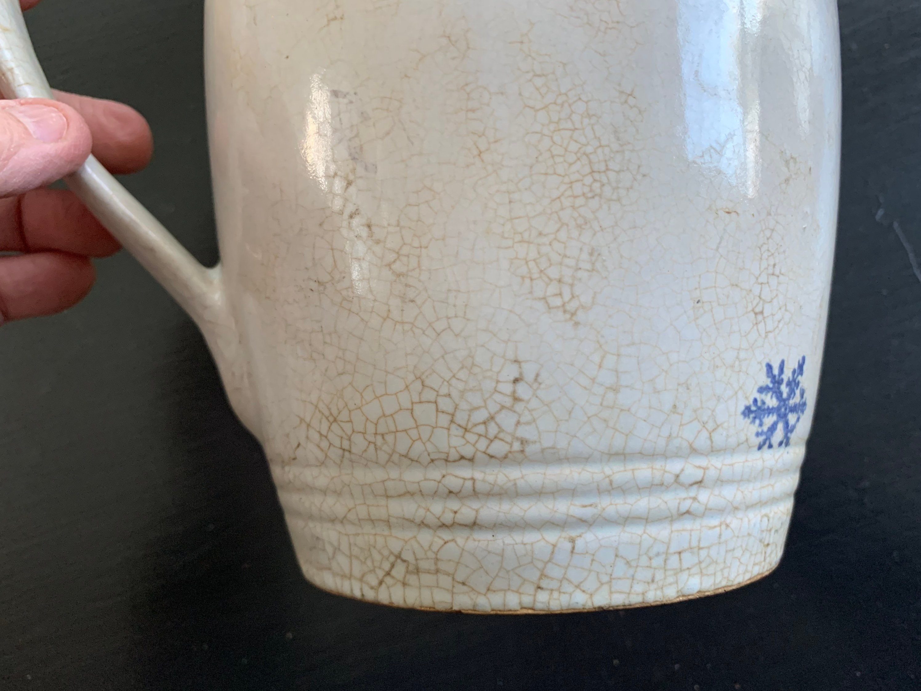 Antique Stoneware Milk Pitcher With Cobalt Stars - Etsy