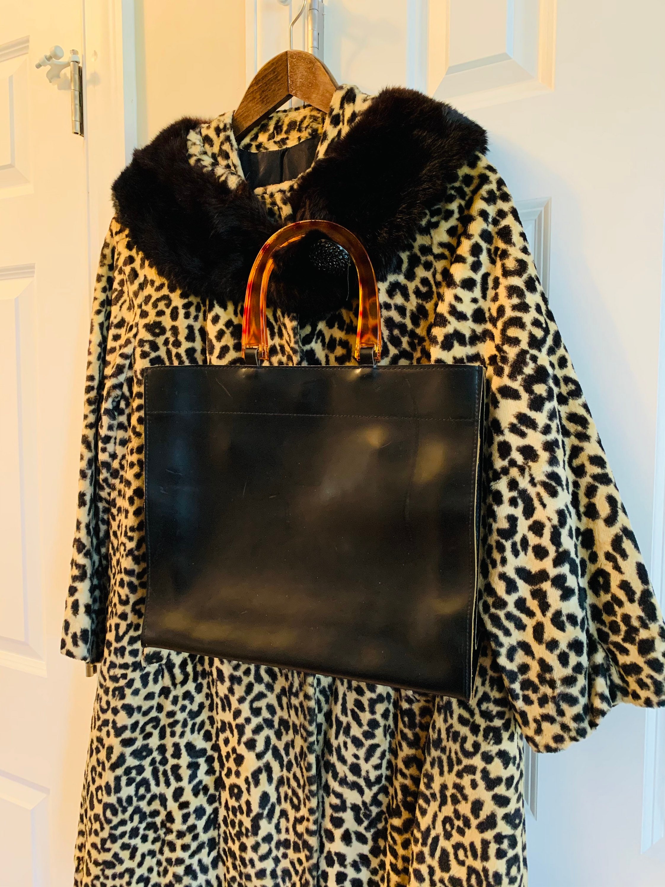 Vintage Style Handbag With Tortoise Shell Like Handles | Etsy