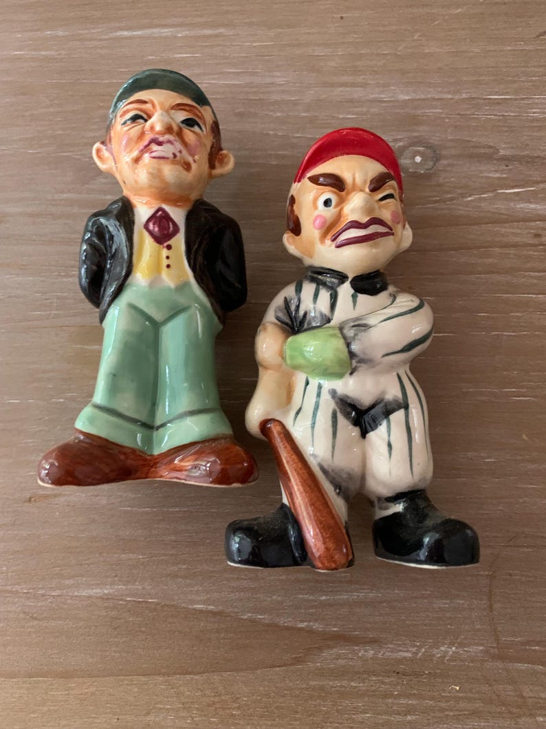 Vintage 1940s Baseball Batter and Umpire Salt and Pepper Shakers - Etsy