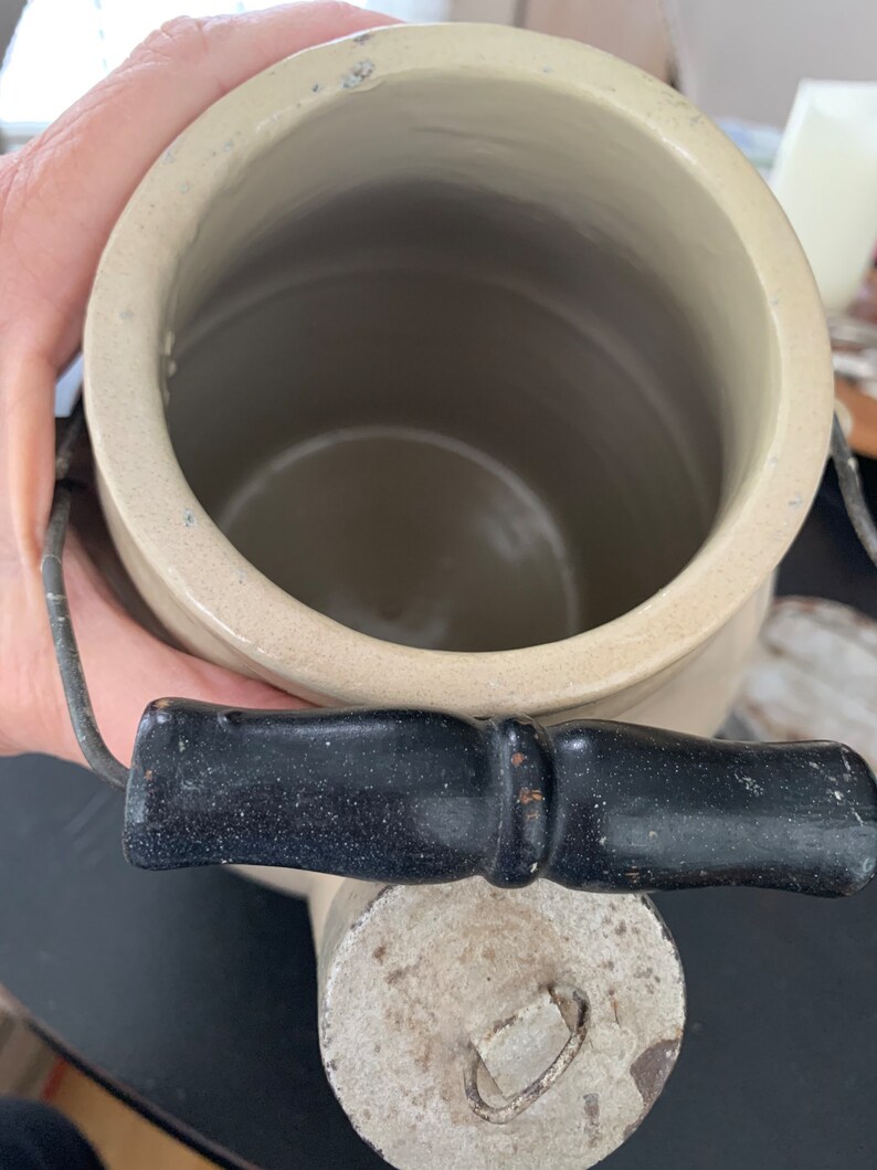 Antique Stoneware Batter Jug With Bale Lid and Pour Spout - Etsy