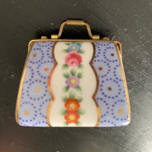 Vintage Porcelain Pocketbook Keepsake Box - Etsy
