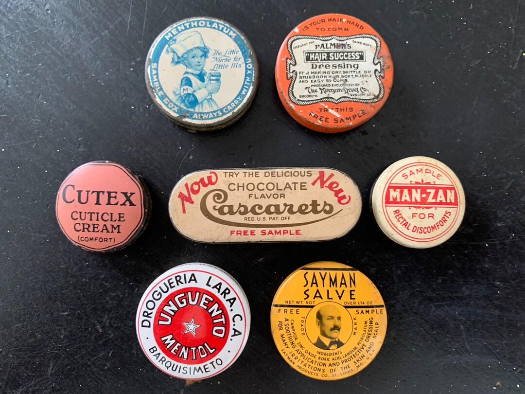 Antiques Set of Seven Advertising Tins - Etsy