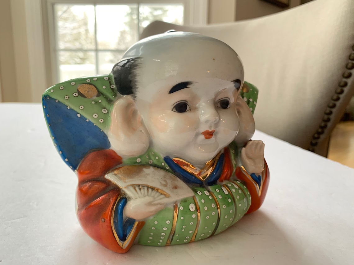 Vintage Fukusuke Japanese God of Good Fortune Porcelain Doll - Etsy