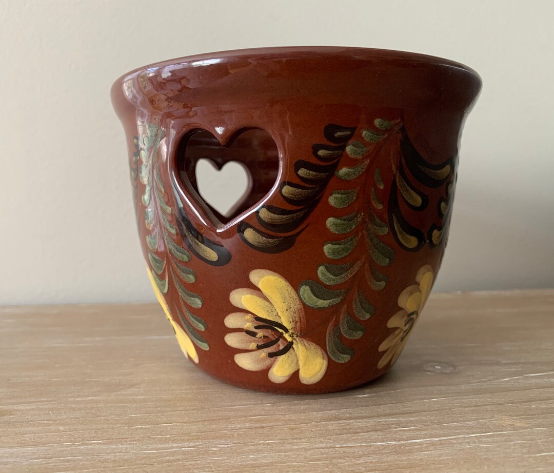 Eldreth Pottery Redware Candle Crock - Etsy