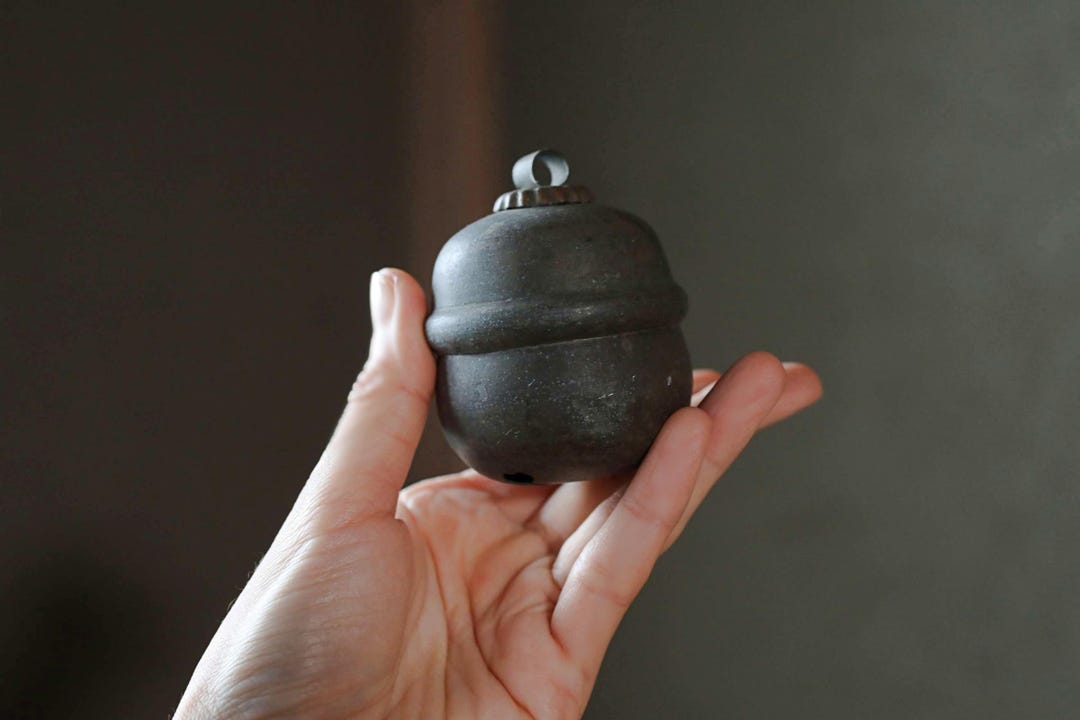 Japanese Vintage Small Black Bronze Bell From Shinto Shrine Hanging ...