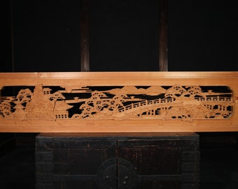 Japanese Vintage Furniture RANMA Wooden Sculpture Carving Openwork ...