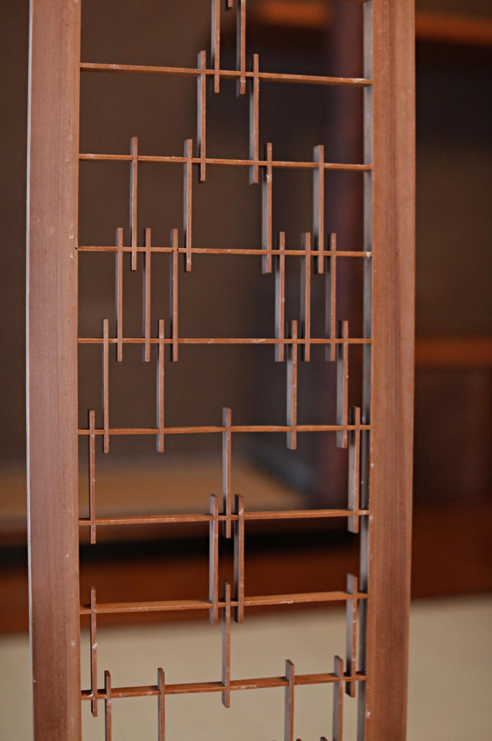Kumiko Shoji- Antique Screen, Room Divider Japanese Wood Framework (h35 ...