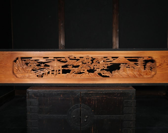 Japanese Vintage Furniture RANMA Wooden Sculpture Carving Openwork ...
