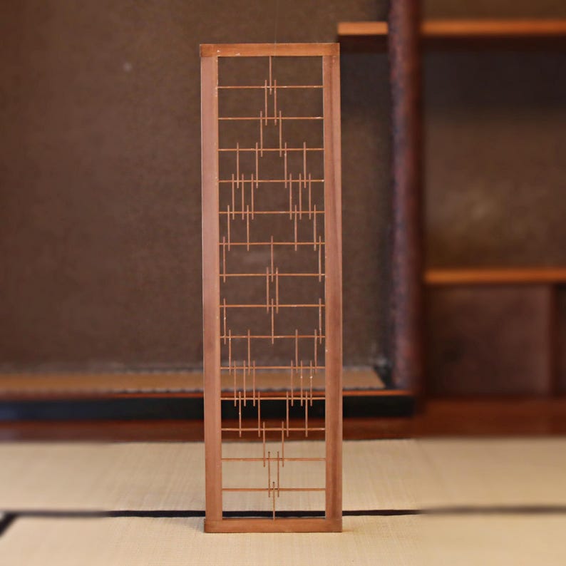 Kumiko Shoji- Antique Screen, Room Divider Japanese Wood Framework (h35 ...