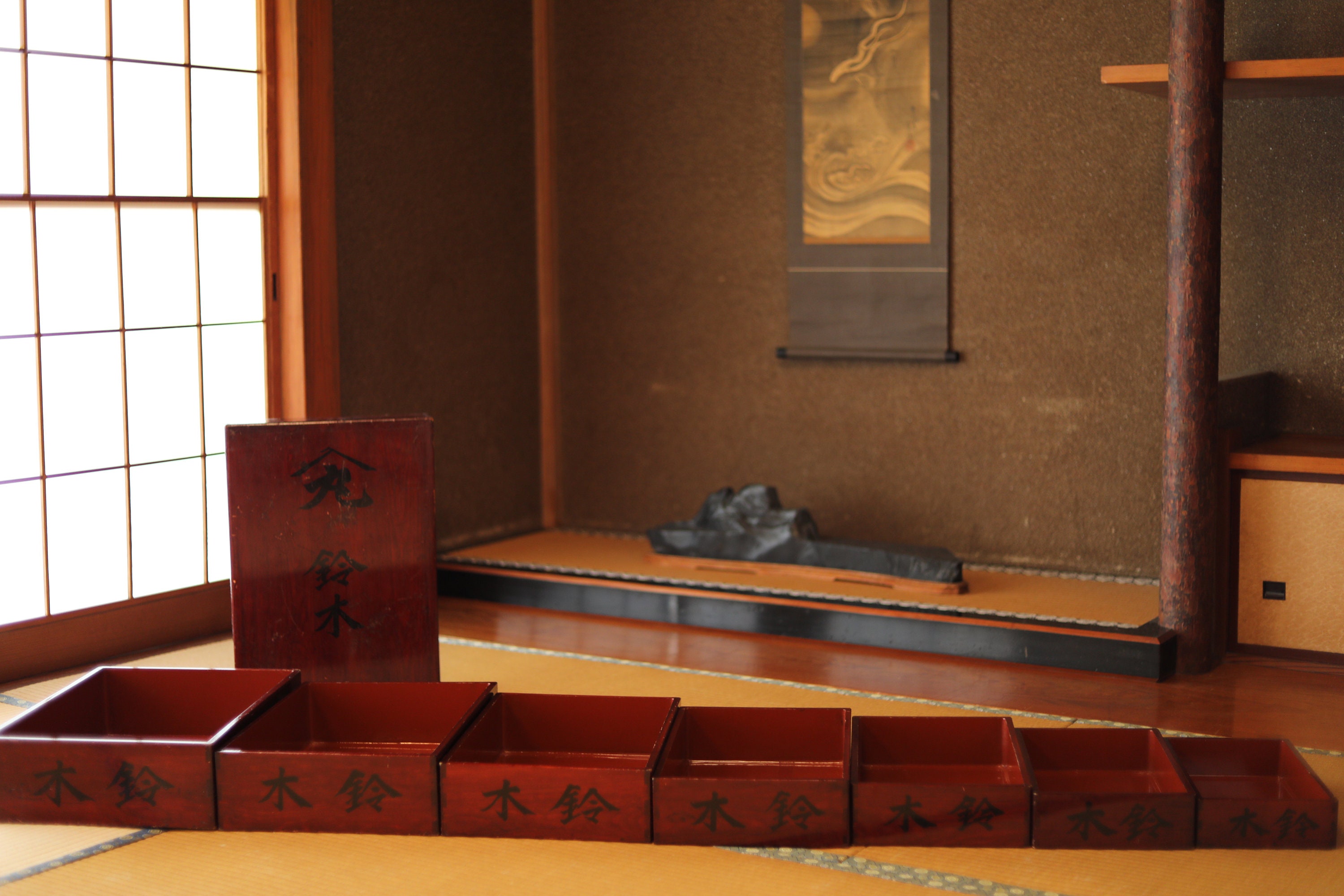 Japanese Vintage Stackable Lacquered Wood Boxes With - Etsy
