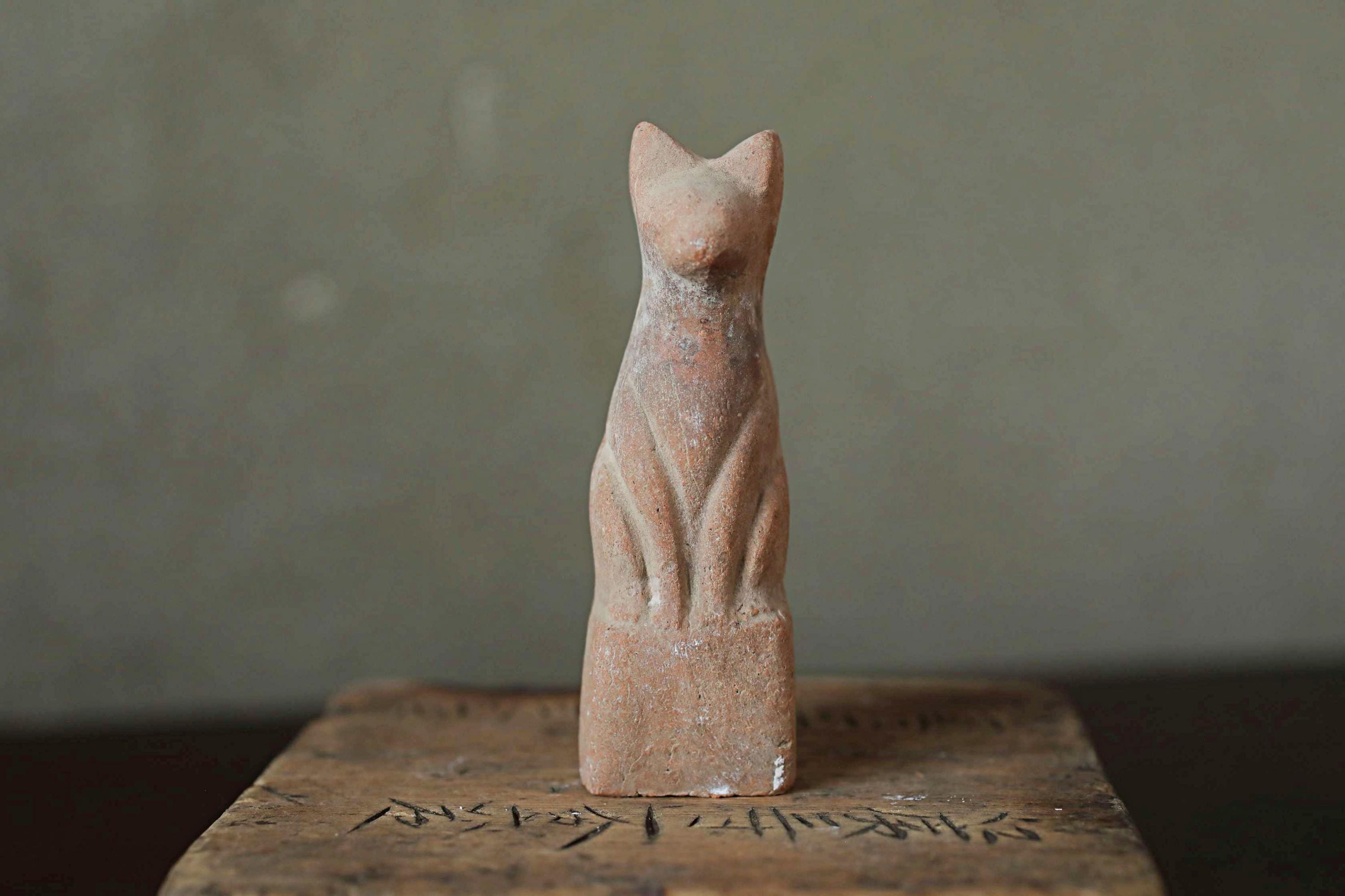 Japanese Antique 1910s KITSUNE Doll Pottery From Shinto Shrine Altar ...