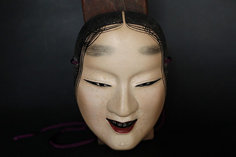 Antique Japanese Noh Mask – Fukai Wood Carving Wall Ornament, Signed - Etsy