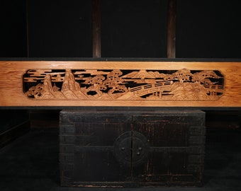 Japanese Antique 1900s Furniture RANMA Wooden Sculpture Carving ...