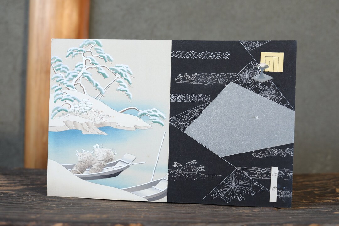 Japanese Vintage Hand Paint and Block Printing Art of Tale of Genji ...