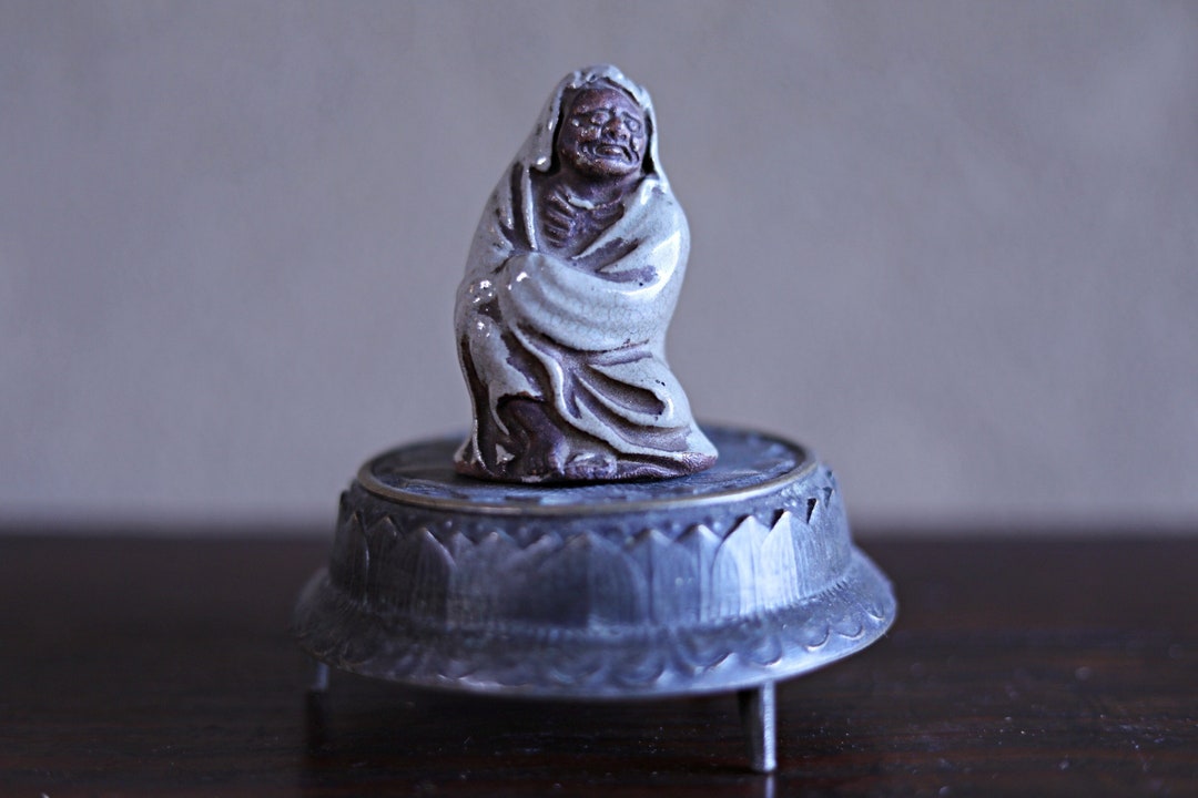 Figurine of Traditional Japanese Character Small DARUMA Made Ceramic ...