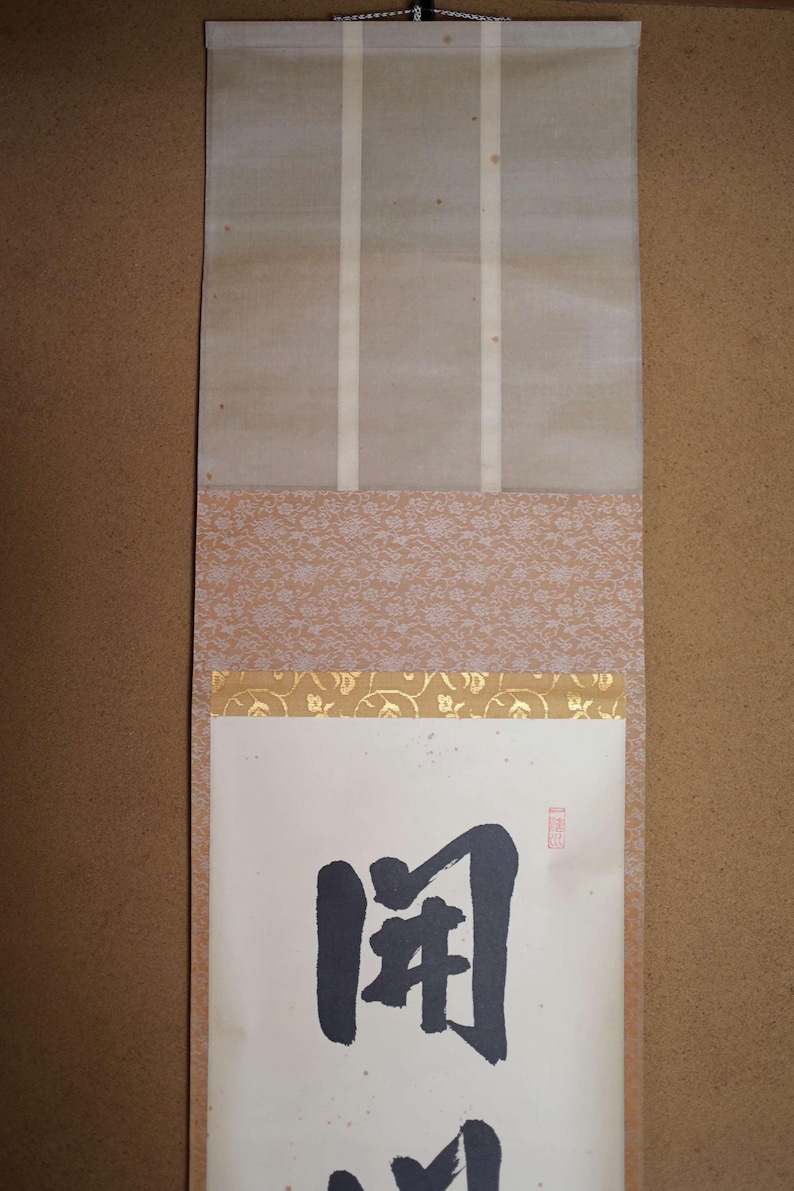 Scroll Painting- Japanese Vintage Zen Monk Calligraphy Hanging Scroll ...