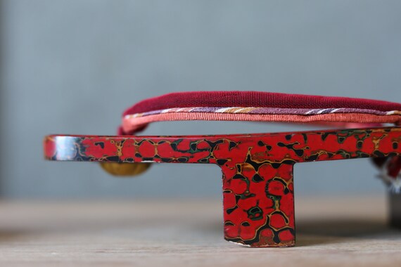 Japanese vintage GETA wooden clog, lacquer ware marbl… - Gem