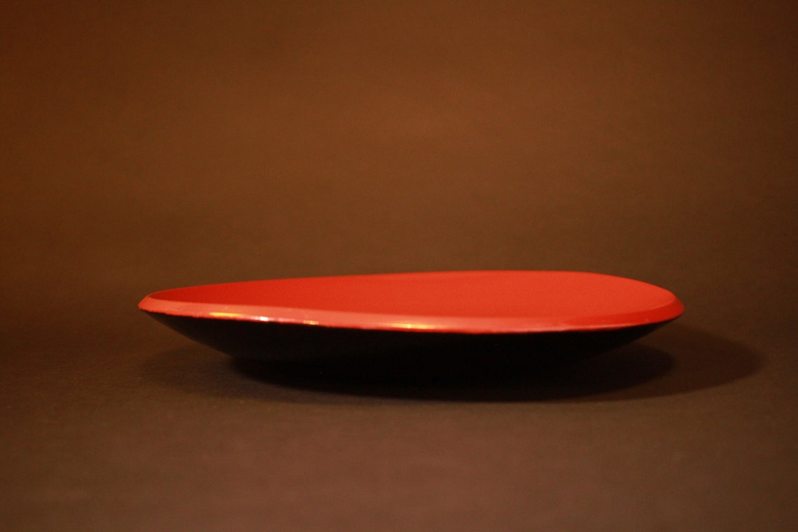 Japanese Antique Collectors Plate Lacquer Tray Large Red and | Etsy