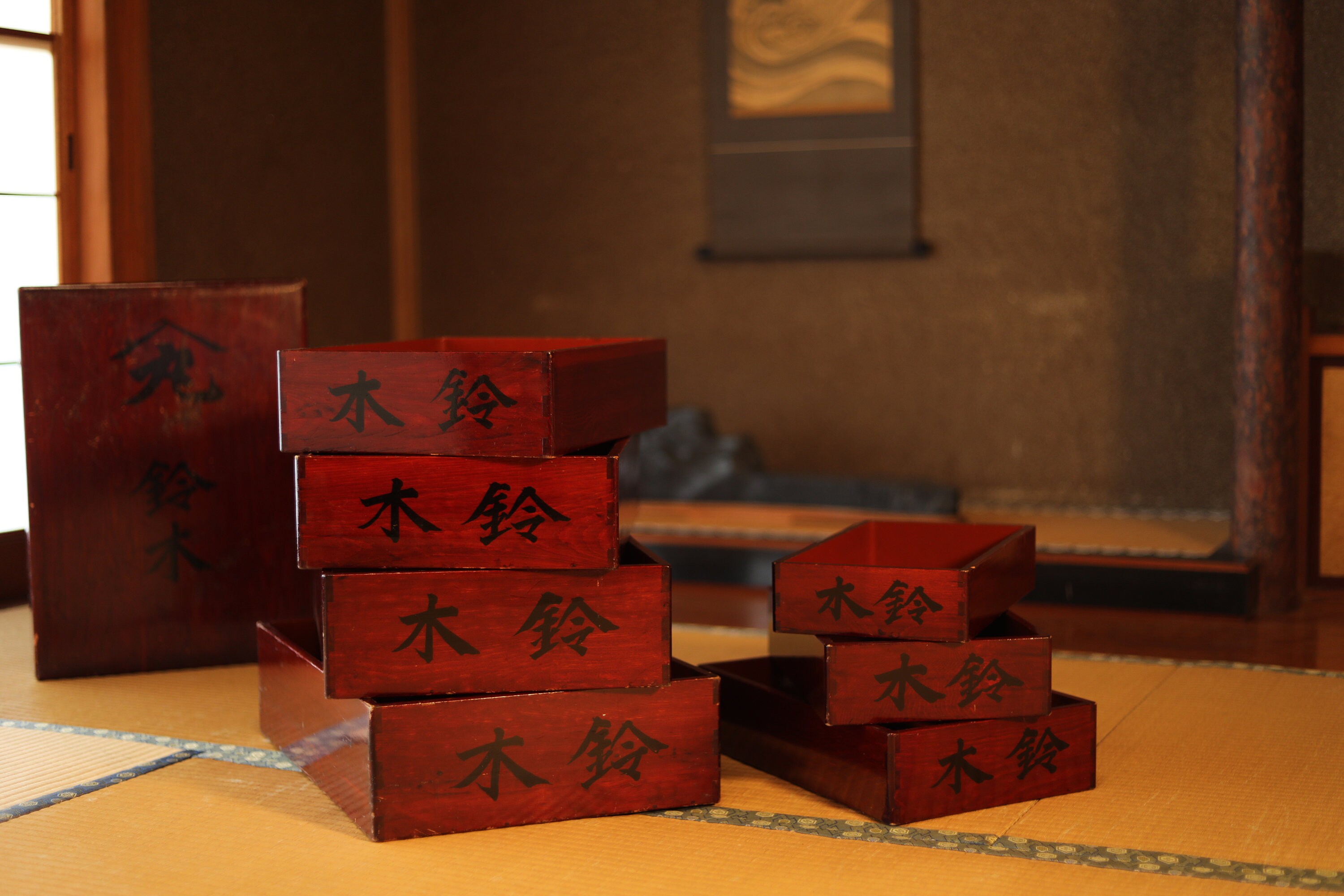 Japanese Vintage Stackable Lacquered Wood Boxes With - Etsy