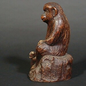 Japanese Antique BIZEN Monkey Doll Statue With Kanji Signature, Animal ...