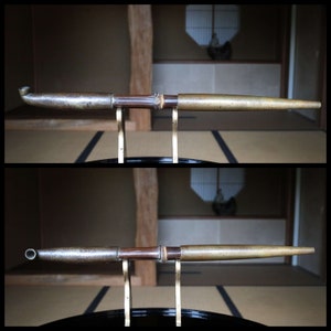 FINE! RARE! Japanese Antique Edo 1600s Big Tobacco Smoking Pipe Silver ...