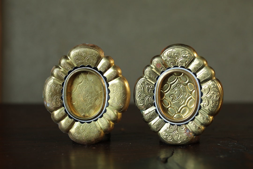 Pair of Japanese Vintage 1960s Gold Brass Metal Furniture FUSUMA ...