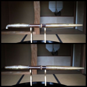 FINE! RARE! Japanese Antique Edo 1600s Big Tobacco Smoking Pipe Silver ...