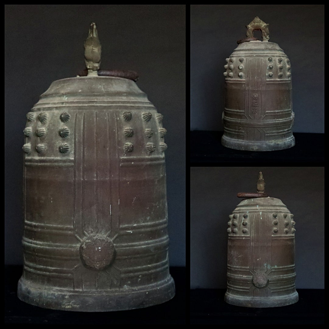 BIG! Japanese Antique Buddhist Temple Bell Bronze Large Gong, Big ...