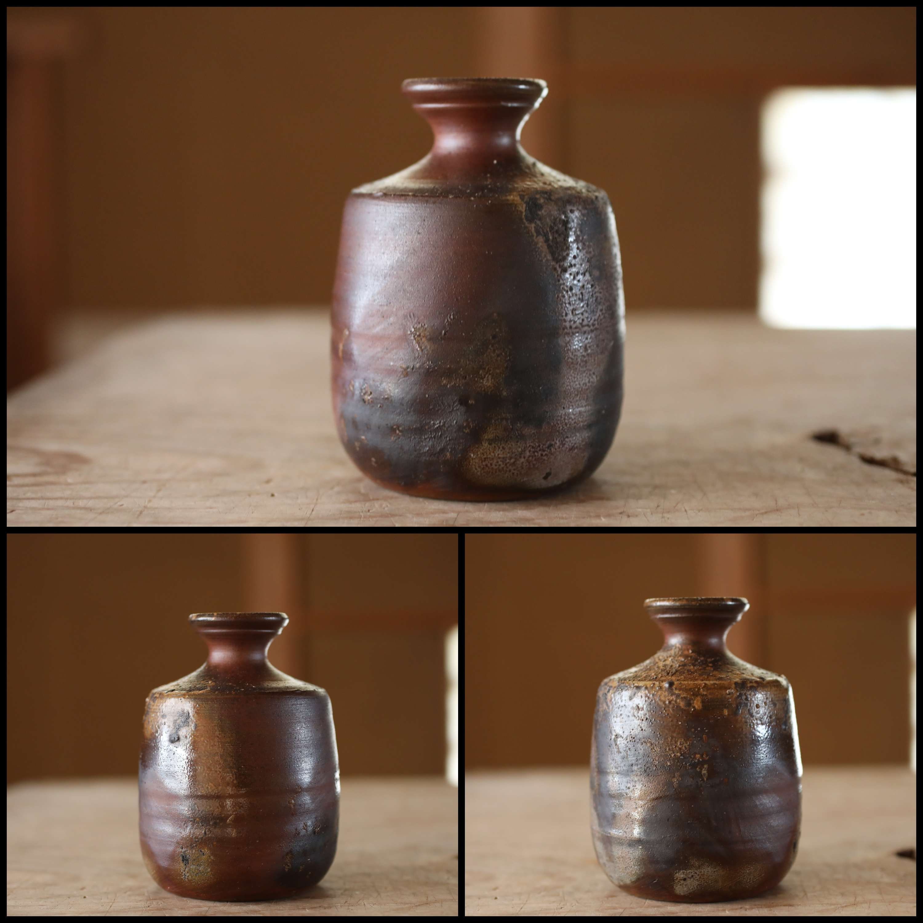Japanese BIZEN Tokkuri Sake Bottle, Vintage Pottery Vase With Box ...