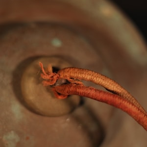 Japanese Antique Bronze Cymbals String and Tassel From Buddhist Temple ...