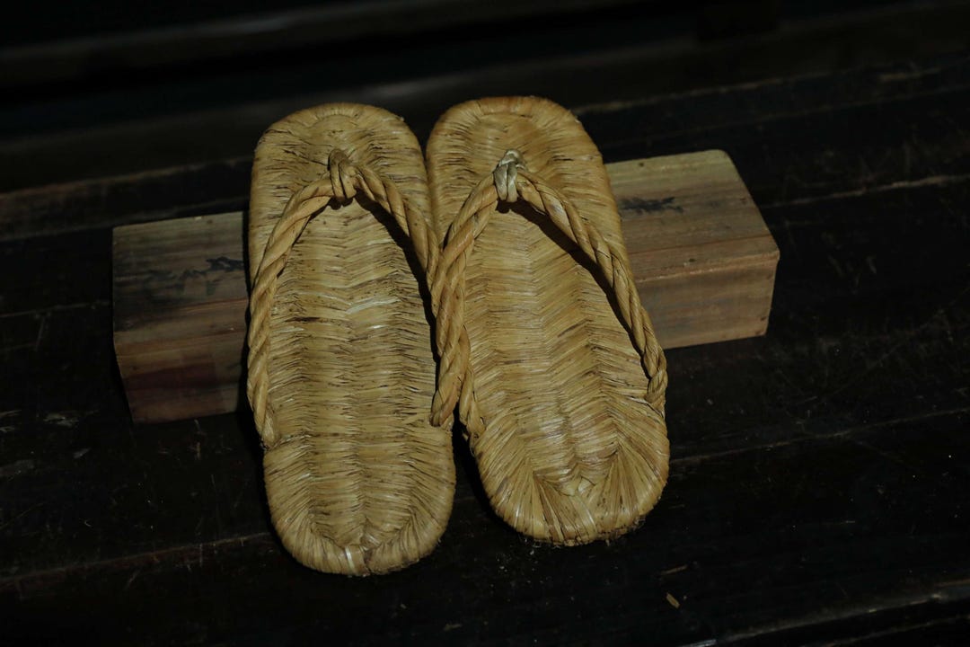 Japanese Vintage Traditional Sandal ROJI Zori Waraji Made of Straw for ...