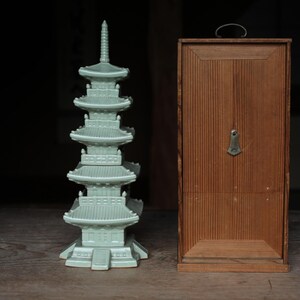 Japanese Large Ceramic Five-storied Pagoda Buddhist Architecture Kyoto ...