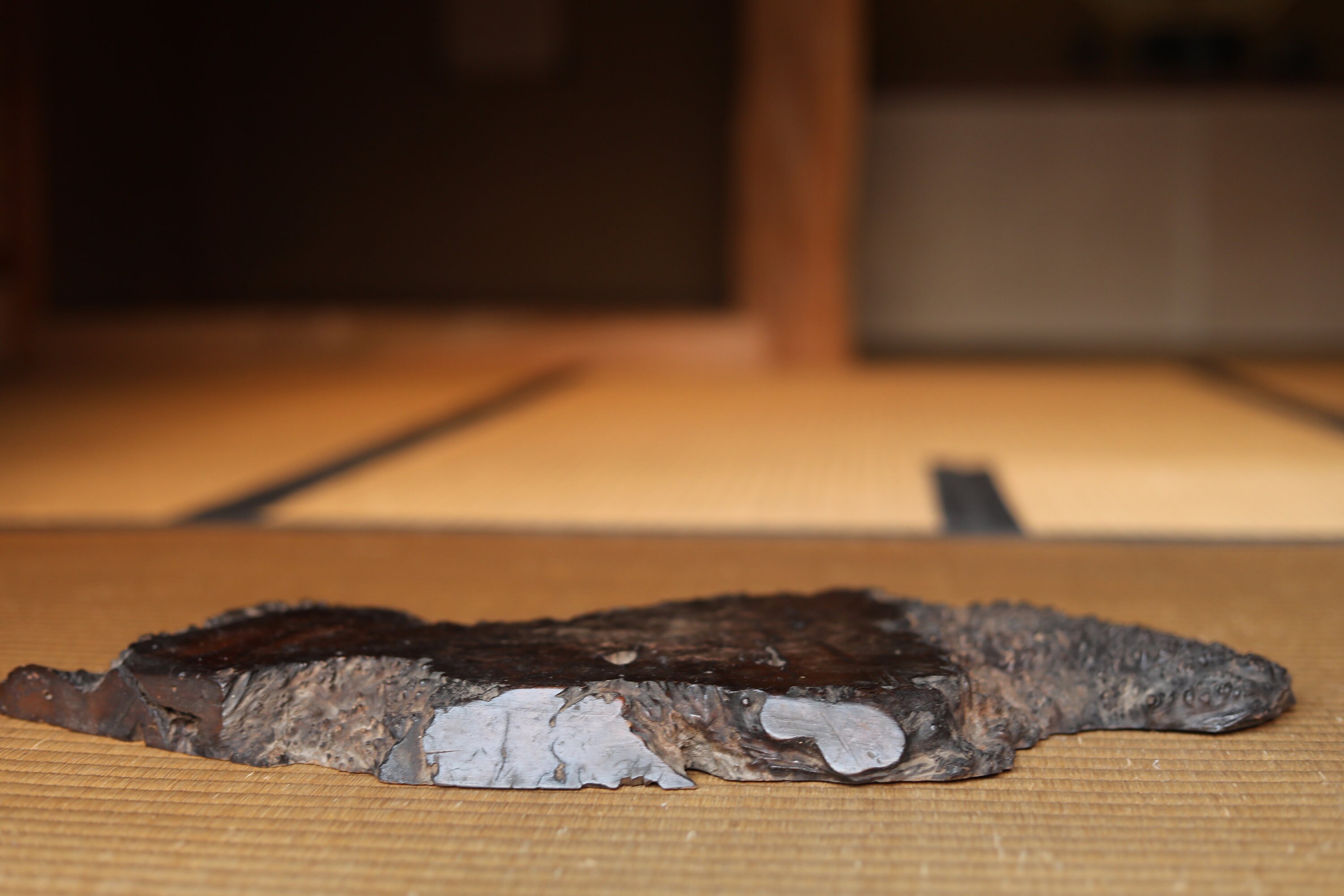 Japanese antique Wood Display Stand slab Tamamoku Burl Ikebana | Etsy