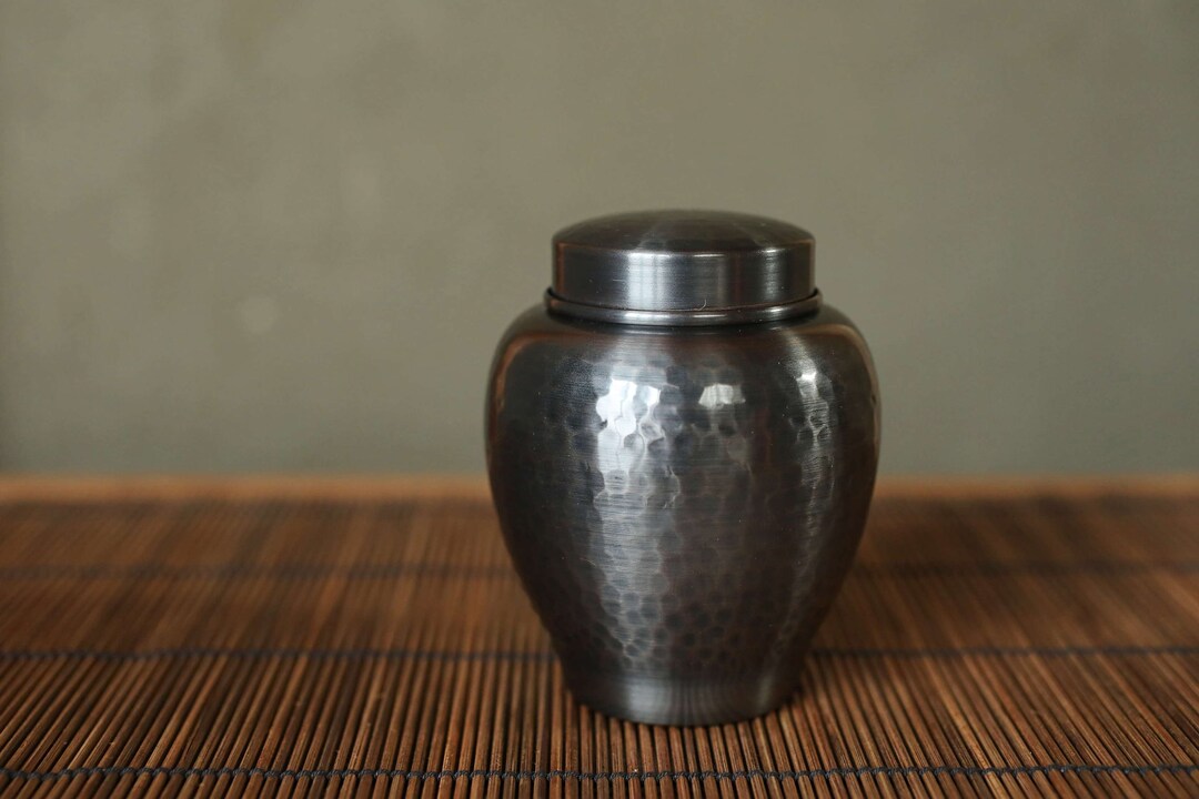 Elaborate Japanese Copperr Tea Leaf Canister With Double Lids, Hand ...