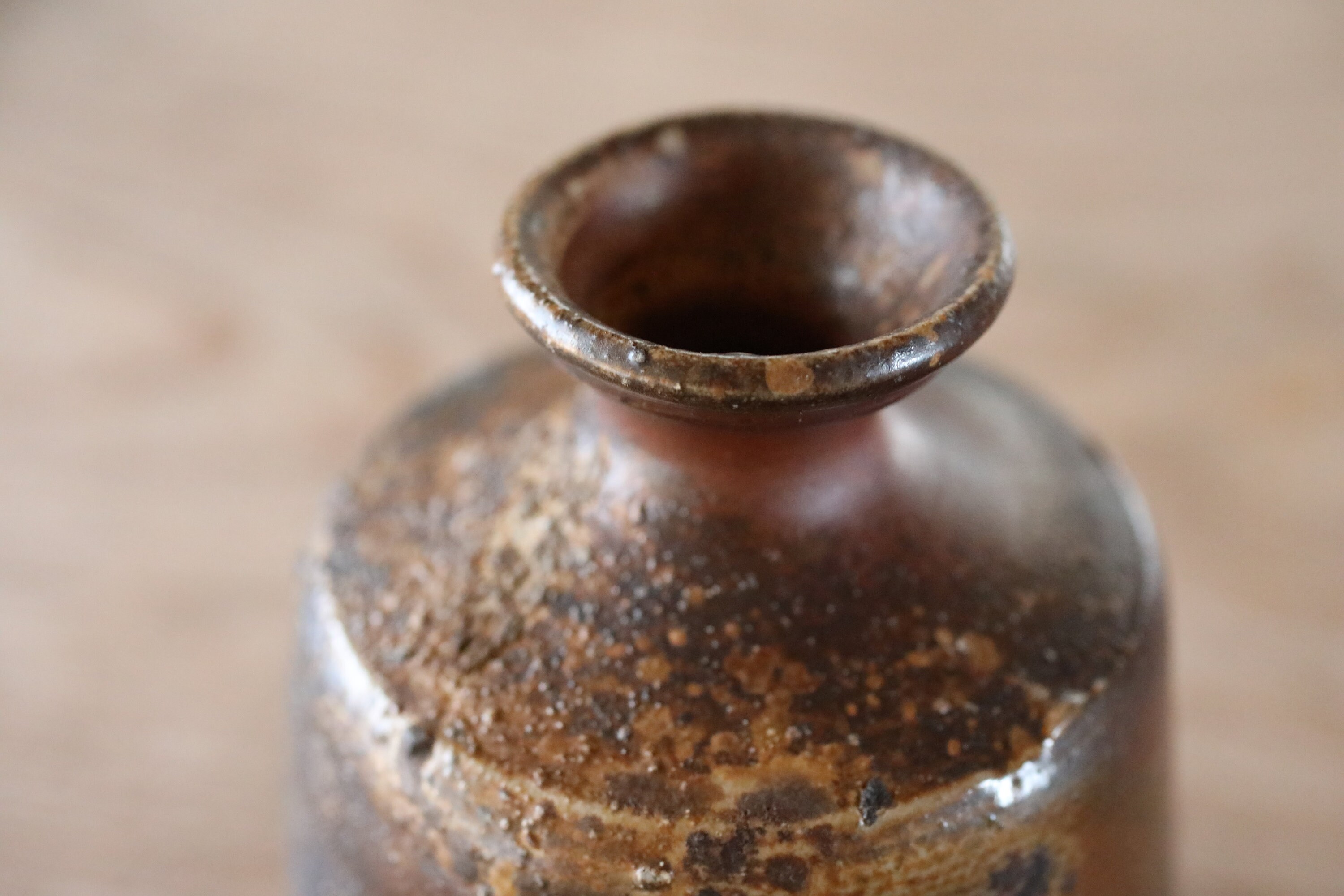 Japanese BIZEN Tokkuri Sake Bottle, Vintage Pottery Vase With Box ...