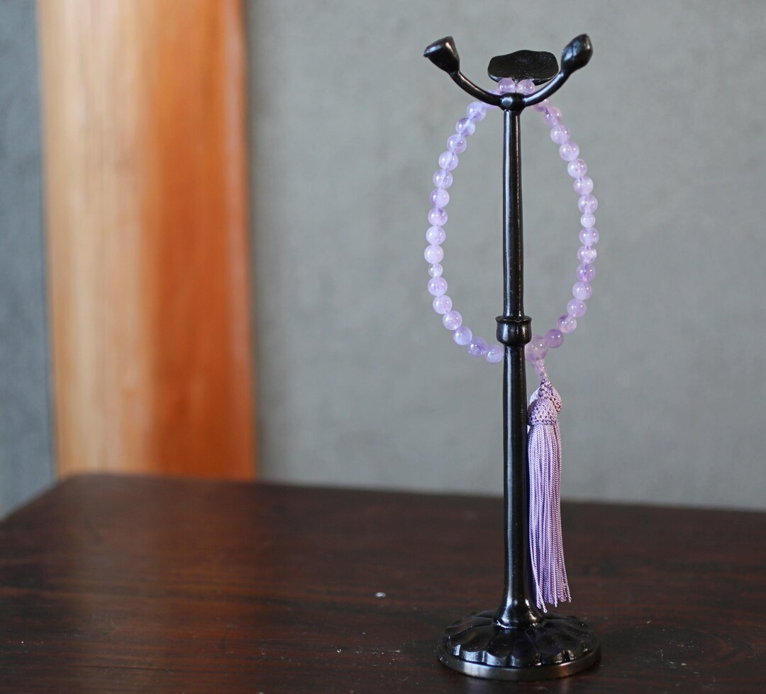 Japanese Buddhist Prayer Rosary Stand Made of Metal Lotus Flower Design ...