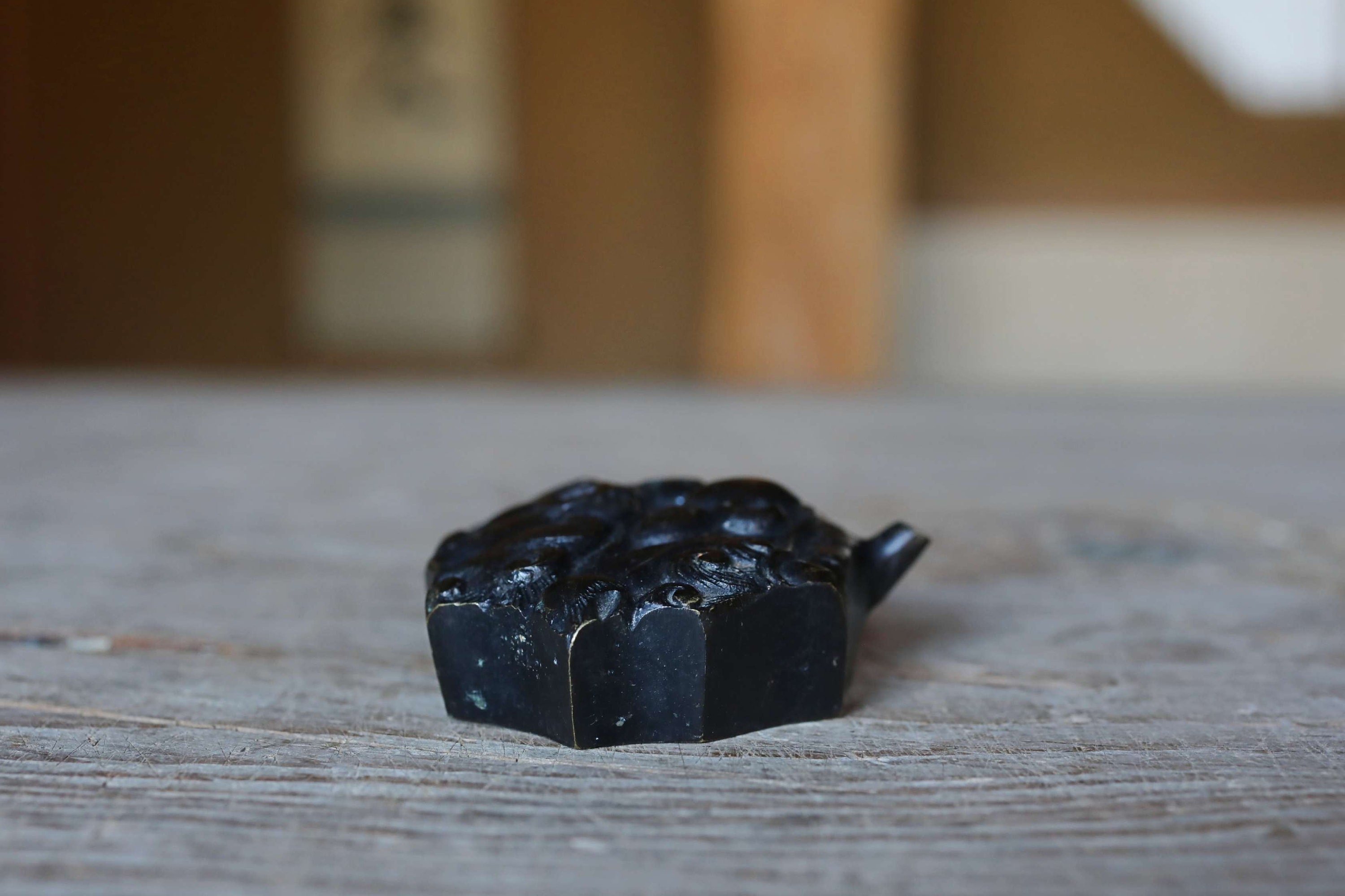 Bronze- Antique Demon Water Dropper, Japanese Calligraphy Ink Container ...