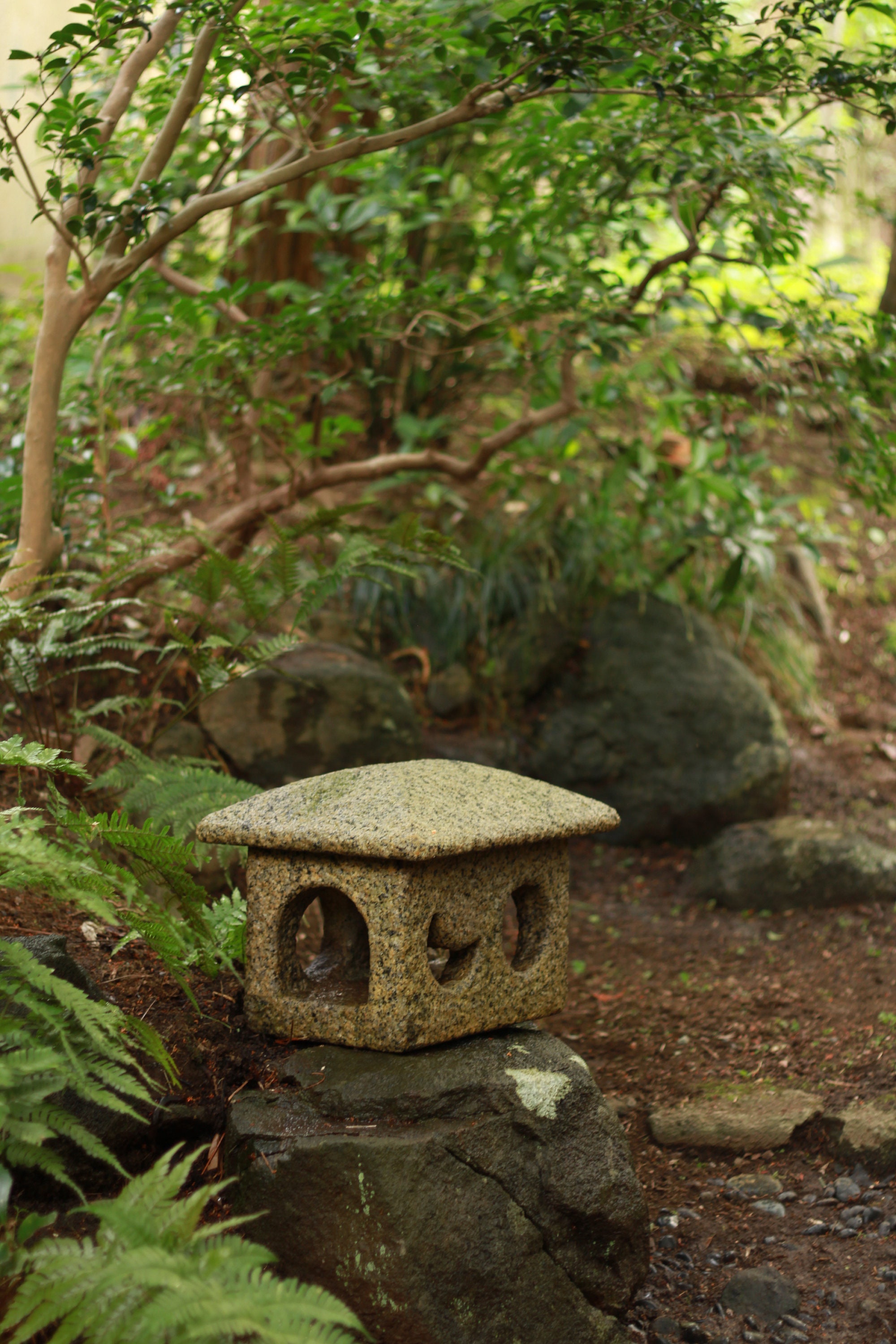 Japanese furniture Old Japanese Stone Lantern Sanko | Etsy