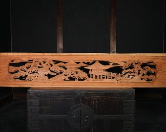 Japanese Antique 1900s Furniture RANMA Wooden Sculpture Carving ...