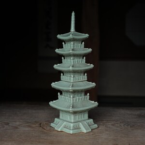 Japanese Large Ceramic Five-storied Pagoda Buddhist Architecture Kyoto ...