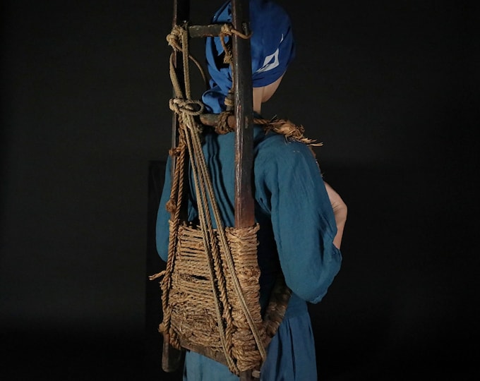 Japanese Antique Backbone Carry Frame, Farmer's Backpack, Hand Craft ...