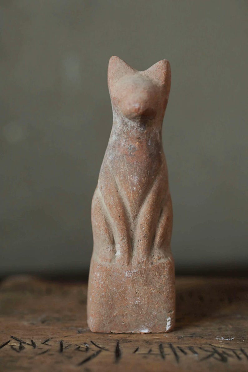 Japanese Antique 1910s KITSUNE Doll Pottery From Shinto Shrine Altar ...