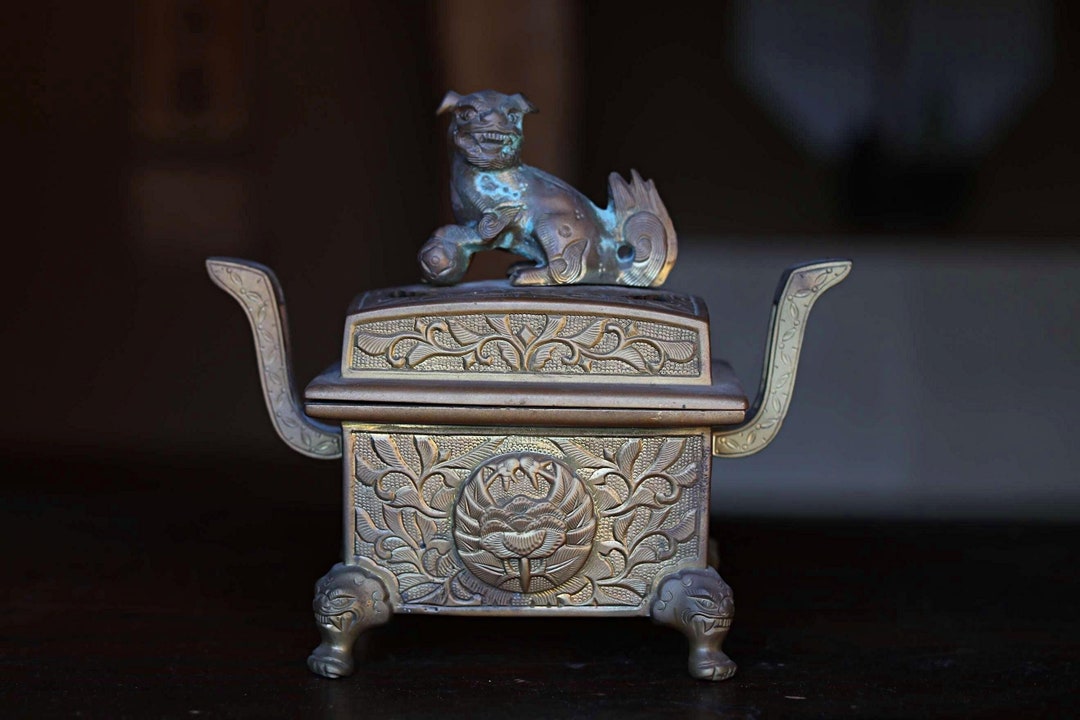 Large Gold Brass Censer Koro Japanese Antique Incense Burner From ...