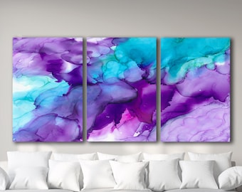 Purple Turquoise Art | Etsy