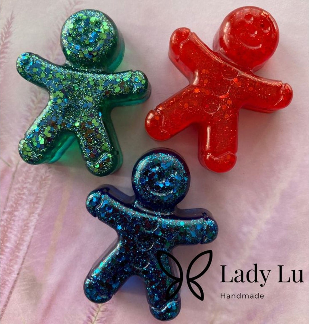 Glitter Gingerbread Man Magnets, Set of 3 - Etsy