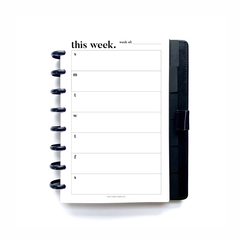 Undated Weekly SUNDAY Start Week on One Page Printed Planner - Etsy