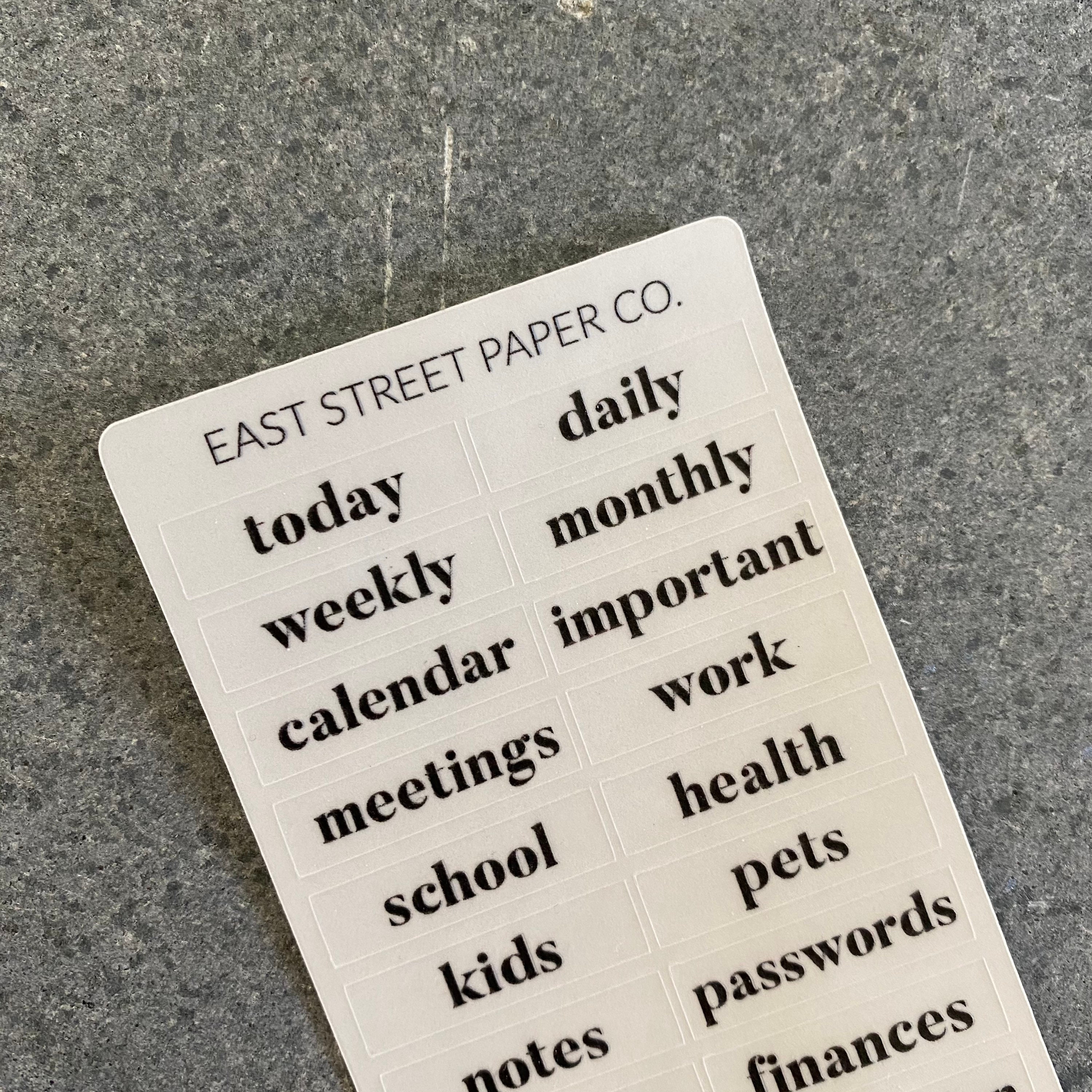 Divider Tab Labels Frosty Clear Divider Stickers | Etsy