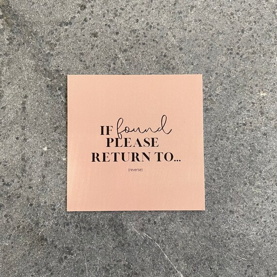 If Found Please Return to Planner ID Square Journaling Card - Etsy