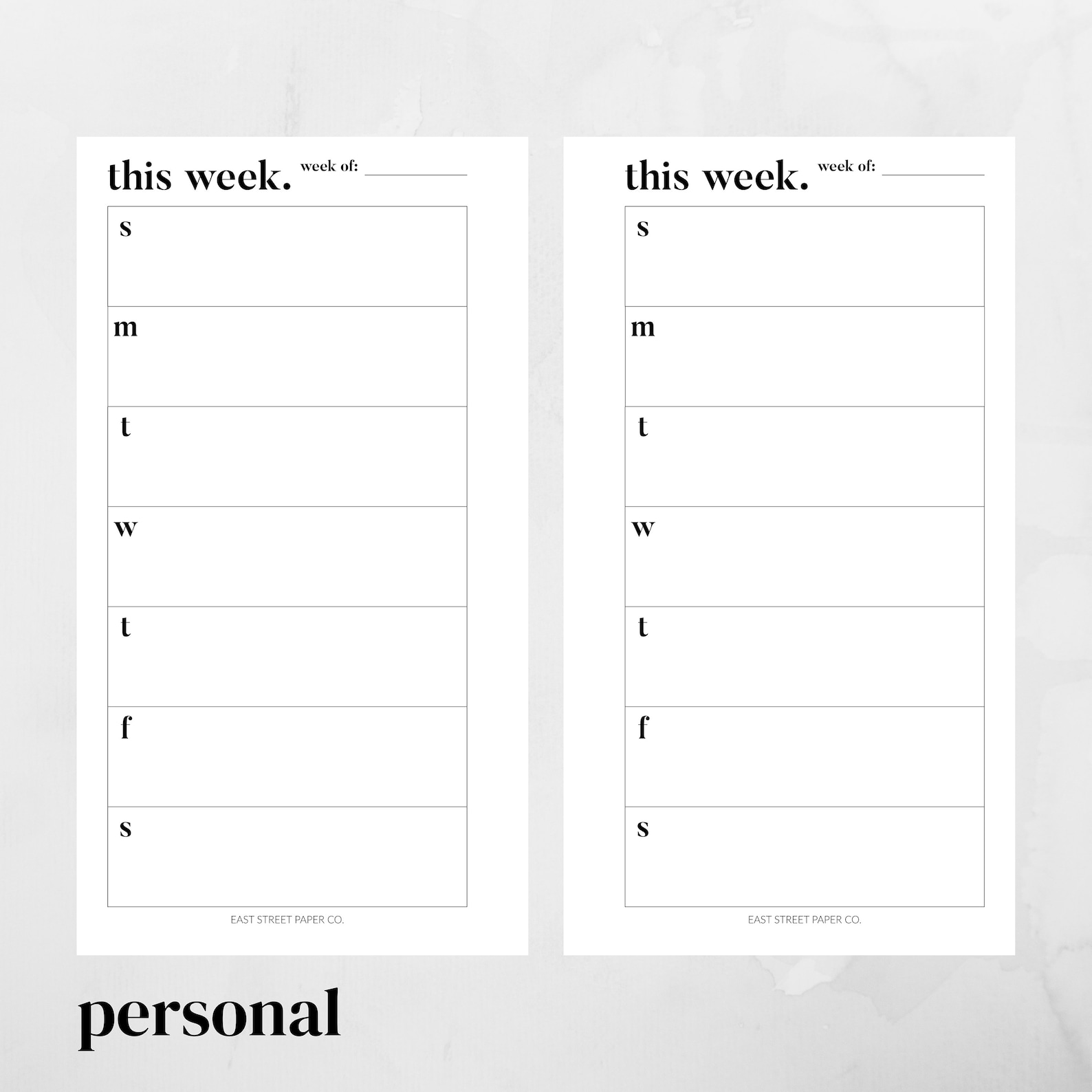 Undated Weekly SUNDAY Start Week on One Page Printed Planner - Etsy