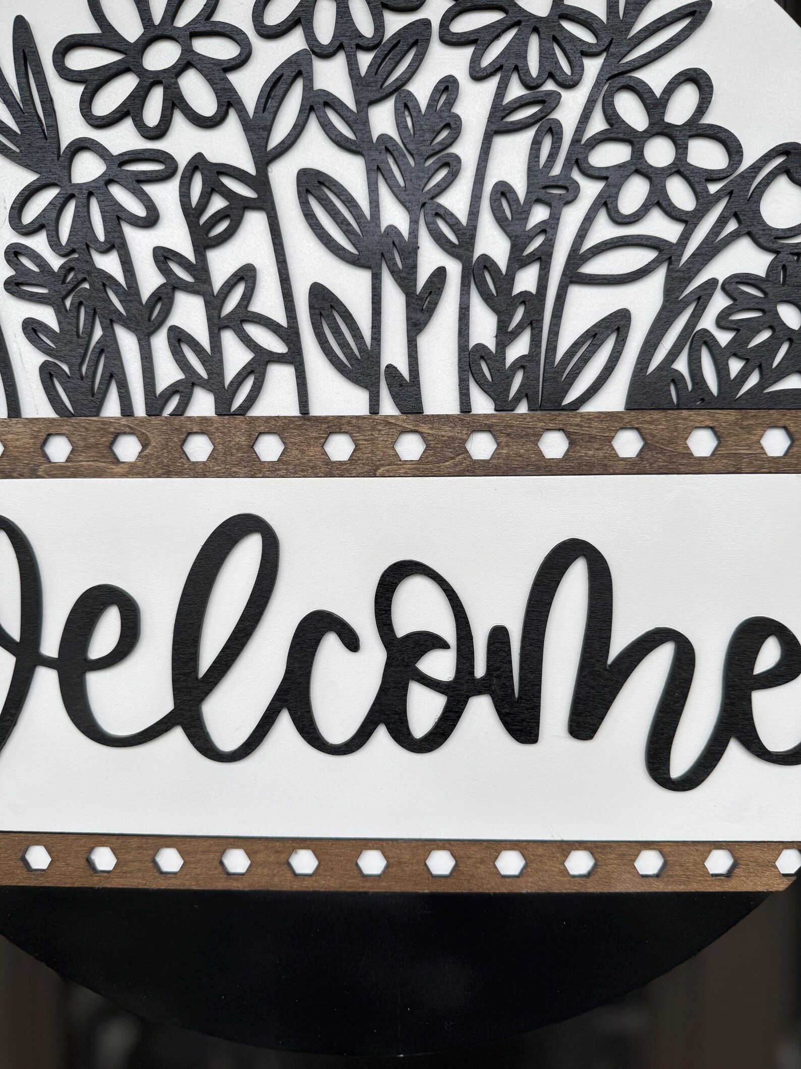 Wildflower Welcome Wood Door Hanger | Door Wreath - Etsy